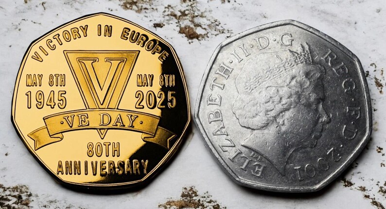 Set of 3 VE DAY 80th Anniversary 24ct Gold & Silver Commemorative Coins ...