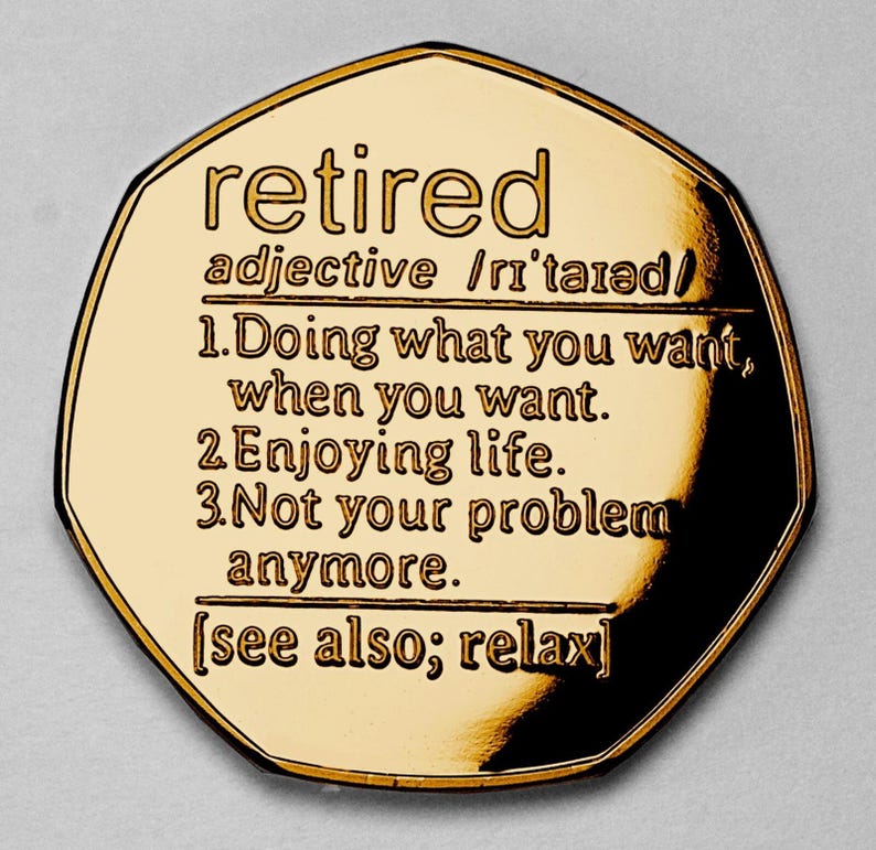 HAPPY RETIREMENT 24ct Gold Commemorative Coin in Gift Case. RETIRED ...