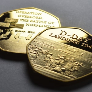 D-DAY LANDINGS 1944 24ct Gold Commemorative in Capsule. Operation ...