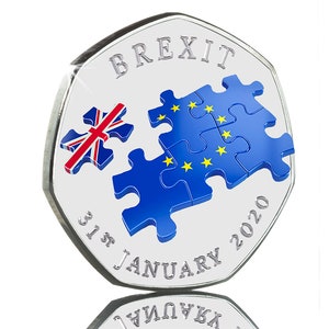 Brand New 2020 BREXIT Full Colour Silver Commemorative. United Kingdom ...