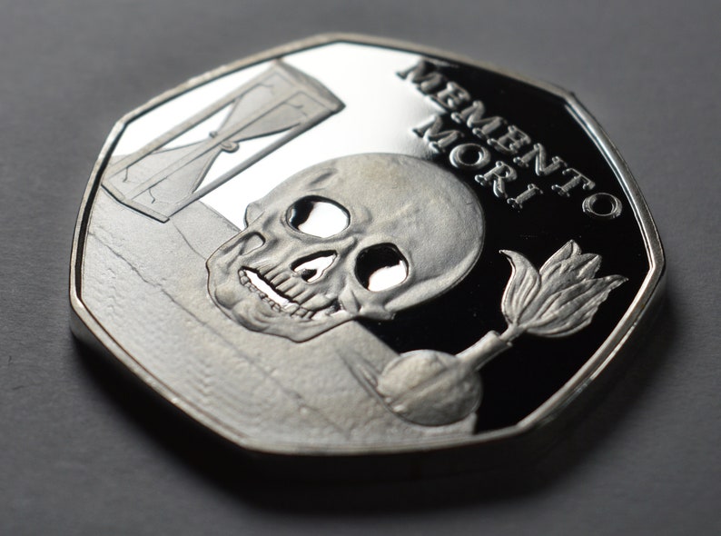 Memento Mori / Vivere Silver Reminder Coin. Mors Vincit Omnia. Stoic ...