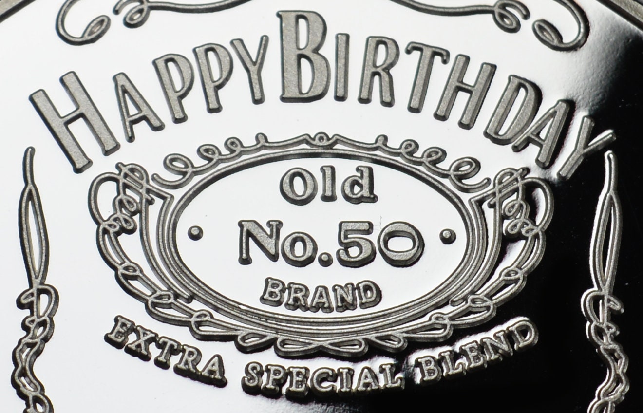 50th Birthday Silver Commemorative. Gift/present Congratulations/party ...