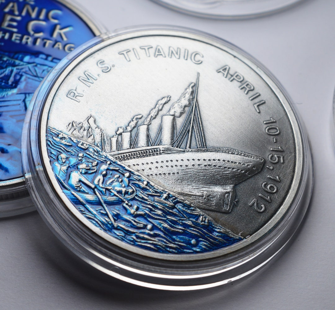 RMS TITANIC Wreck/heritage Silver Commemorative With Blue Enamel. 40mm ...