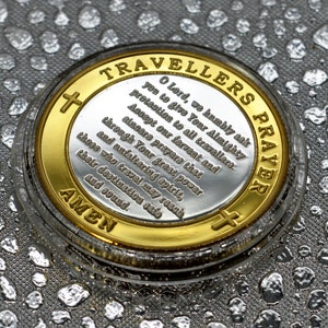 St Christopher Protect Us 'dual Metal' Silver and 24ct Gold ...