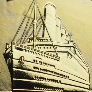 RMS TITANIC 24ct Gold Commemorative in Capsule. Ocean Liner, Olympic ...
