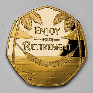 HAPPY RETIREMENT 24ct Gold Commemorative Coin in Capsule. Retirement ...