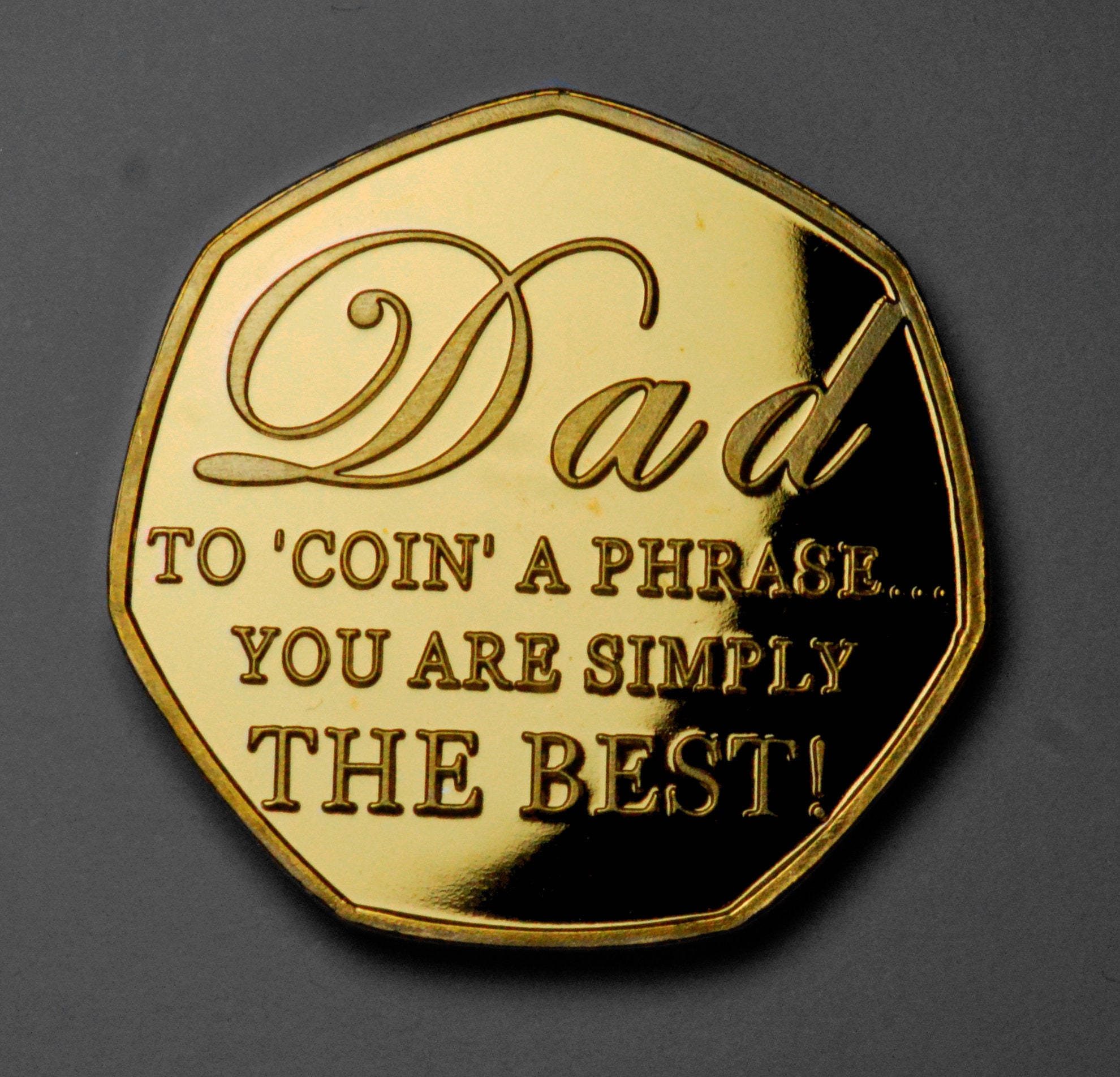 HAPPY FATHER'S DAY 24ct Gold Commemorative in Gift Case. 'coin a Phrase ...