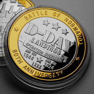 D-DAY LANDINGS 80th Anniversary Silver & 24ct Gold Commemorative Coin ...