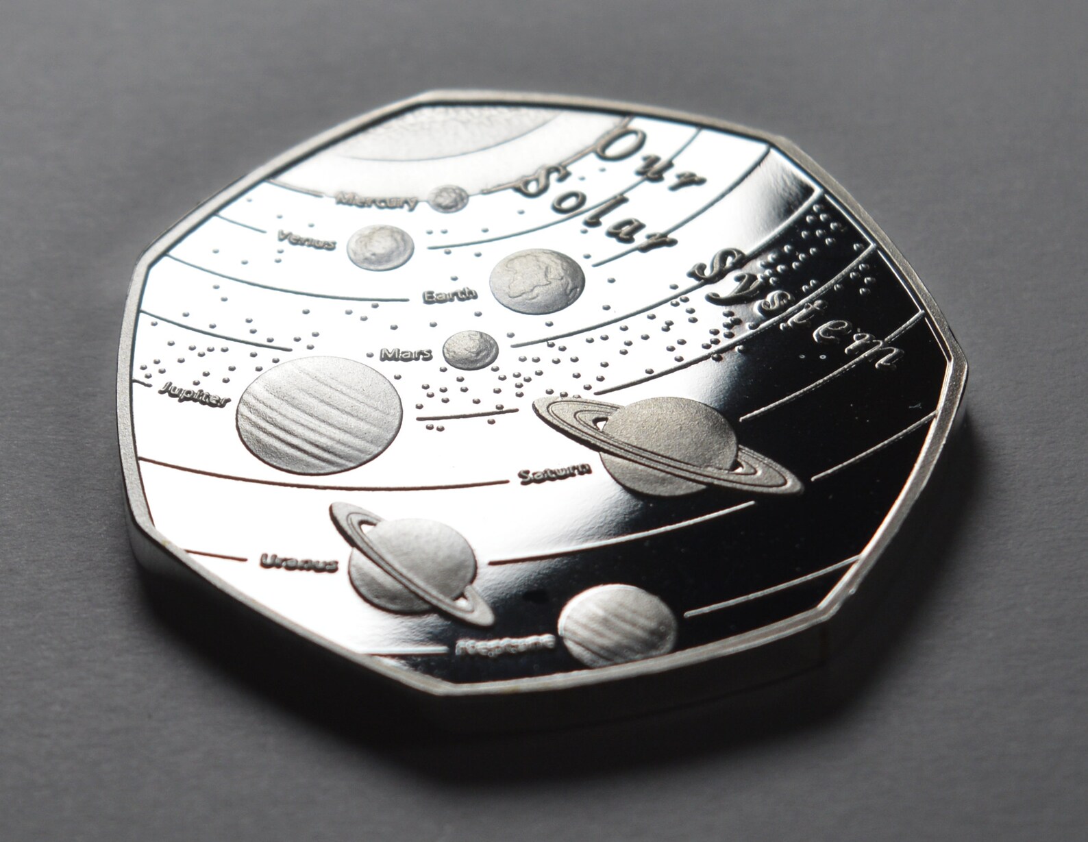 OUR SOLAR SYSTEM .999 Silver Commemorative in Capsule. Planets/stars ...