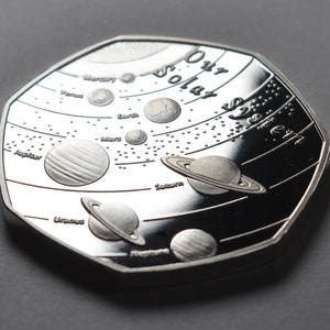 OUR SOLAR SYSTEM .999 Silver Commemorative in Capsule. Planets/stars ...