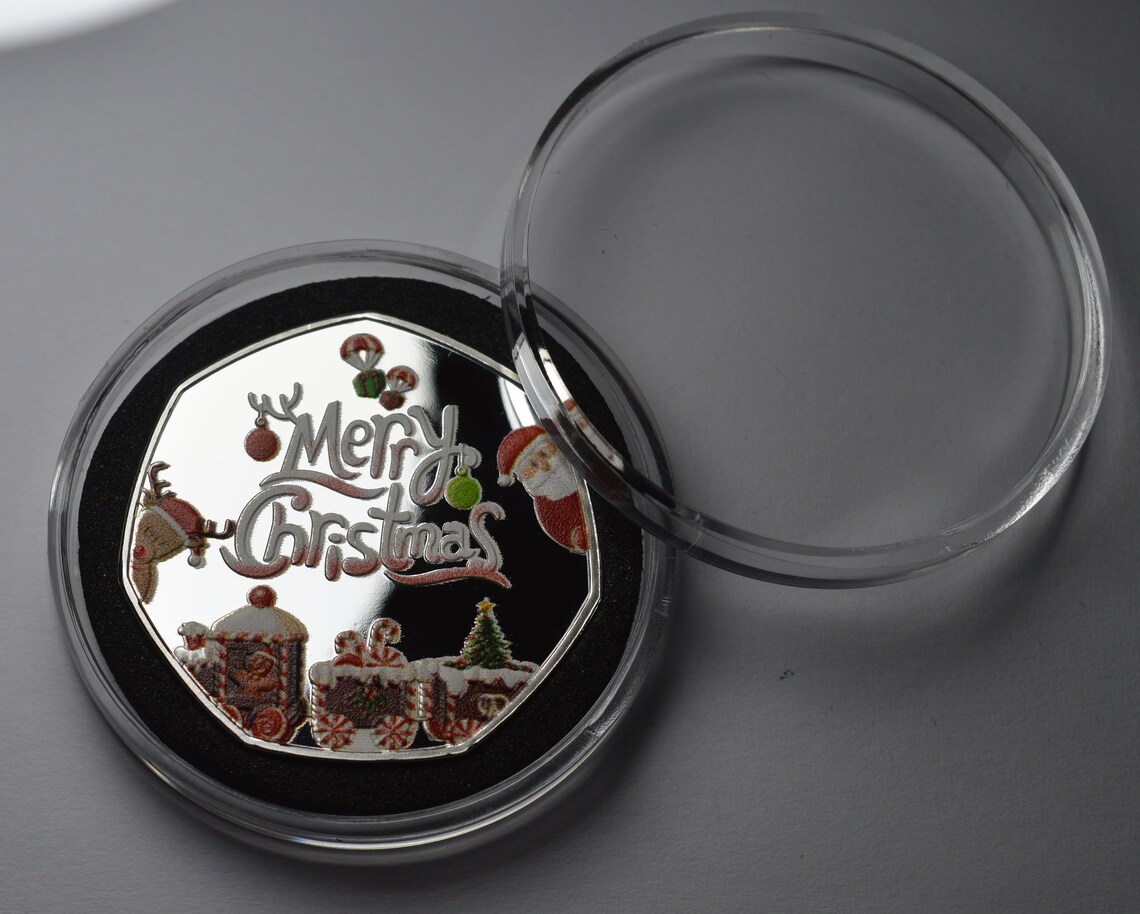 MERRY CHRISTMAS .999 Silver Commemorative in Capsule. Santa | Etsy