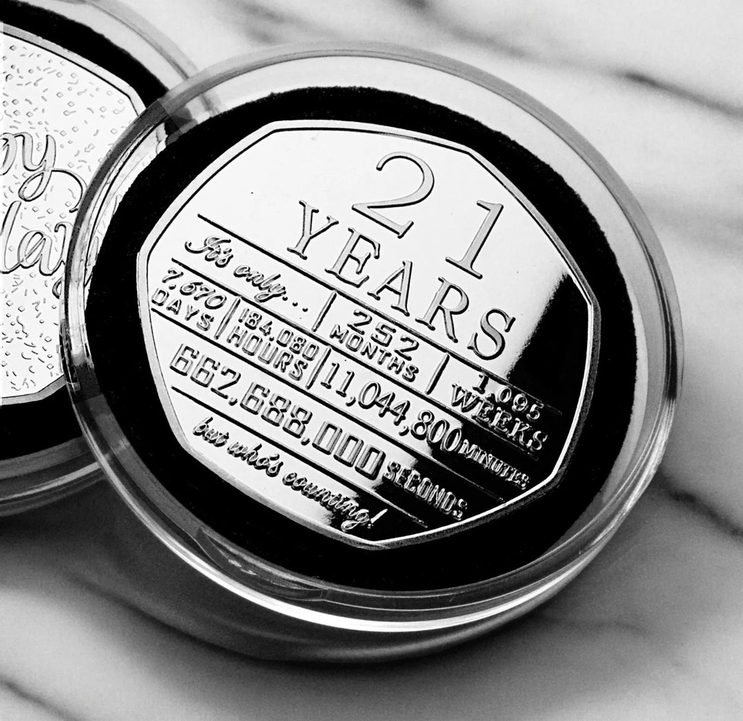 21st Birthday Silver Commemorative. in Capsule. Gift/present Son ...