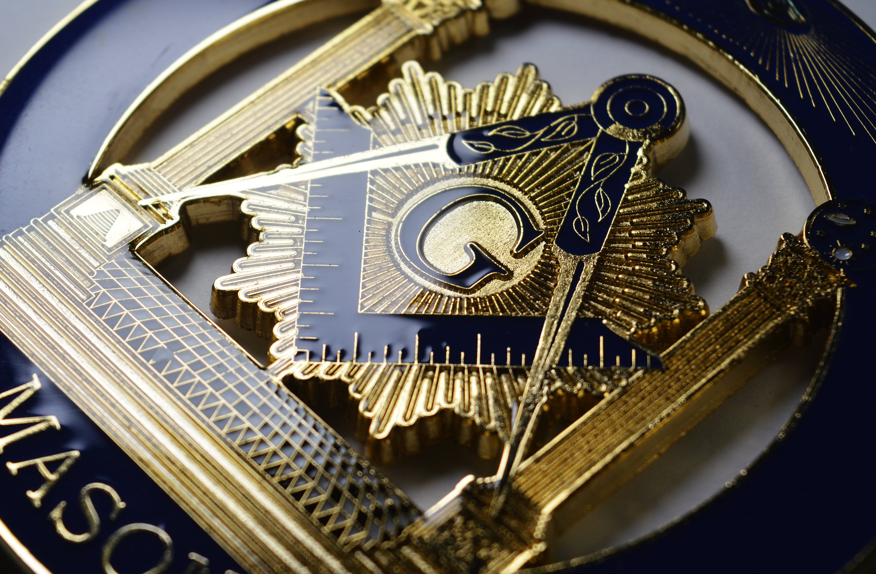 Large Enamelled MASONIC Car Emblem/decoration/badge/decal. Square ...