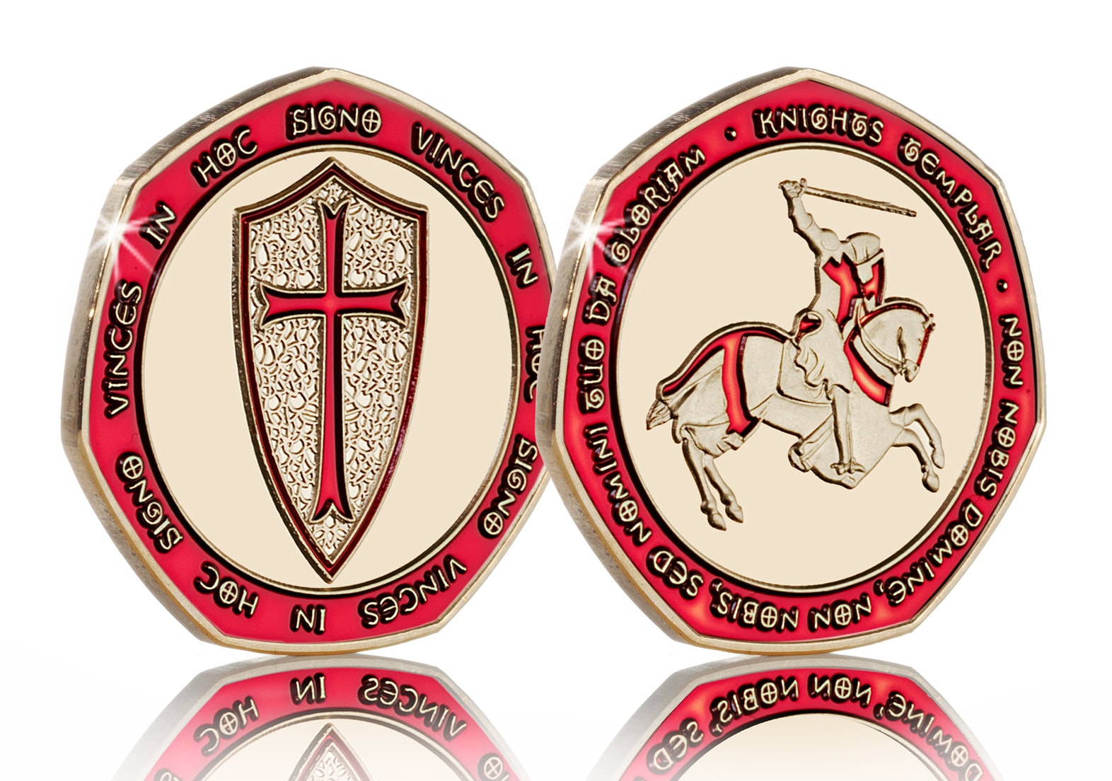 Masonic Knights Templar 24ct Gold Commemorative With Red - Etsy