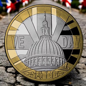 Set of 3 VE DAY 80th Anniversary 24ct Gold & Silver Commemorative Coins ...