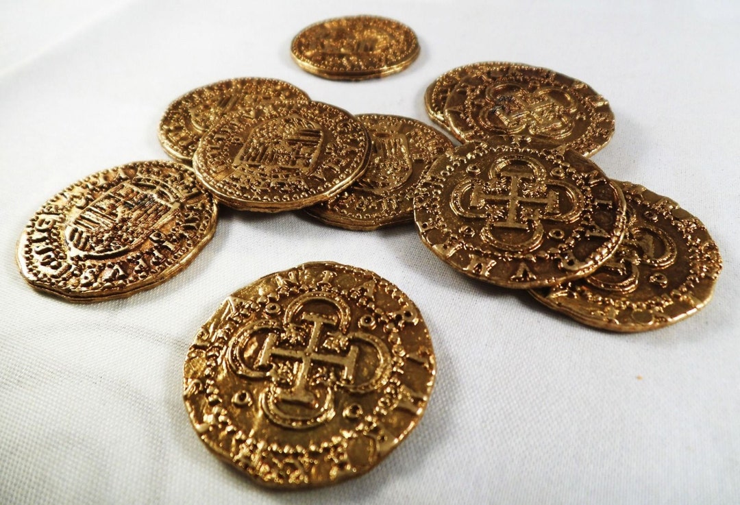 Superb Job Lot 10 Spanish Gold Doubloons - Coins/pirates/treasure ...