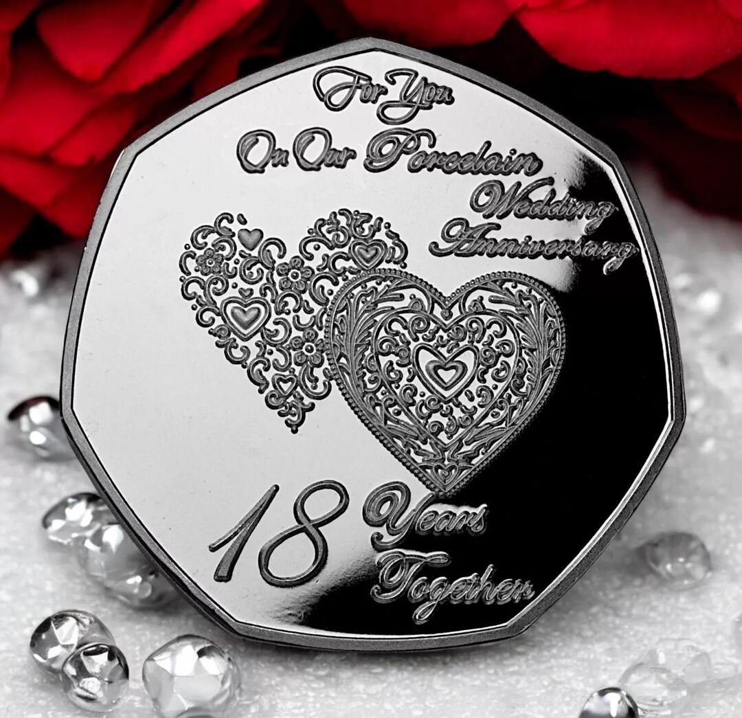 For You on OUR 18th PORCELAIN Wedding Anniversary Silver Commemorative ...