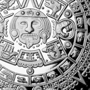 AZTEC CALENDAR Silver Commemorative in Capsule. Mayan/maya/mexico ...