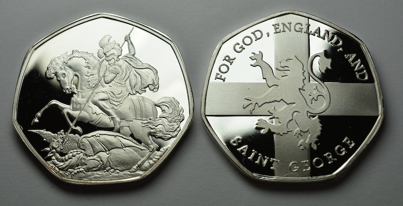ST George and the Dragon Silver Commemorative. Patron Saint. | Etsy