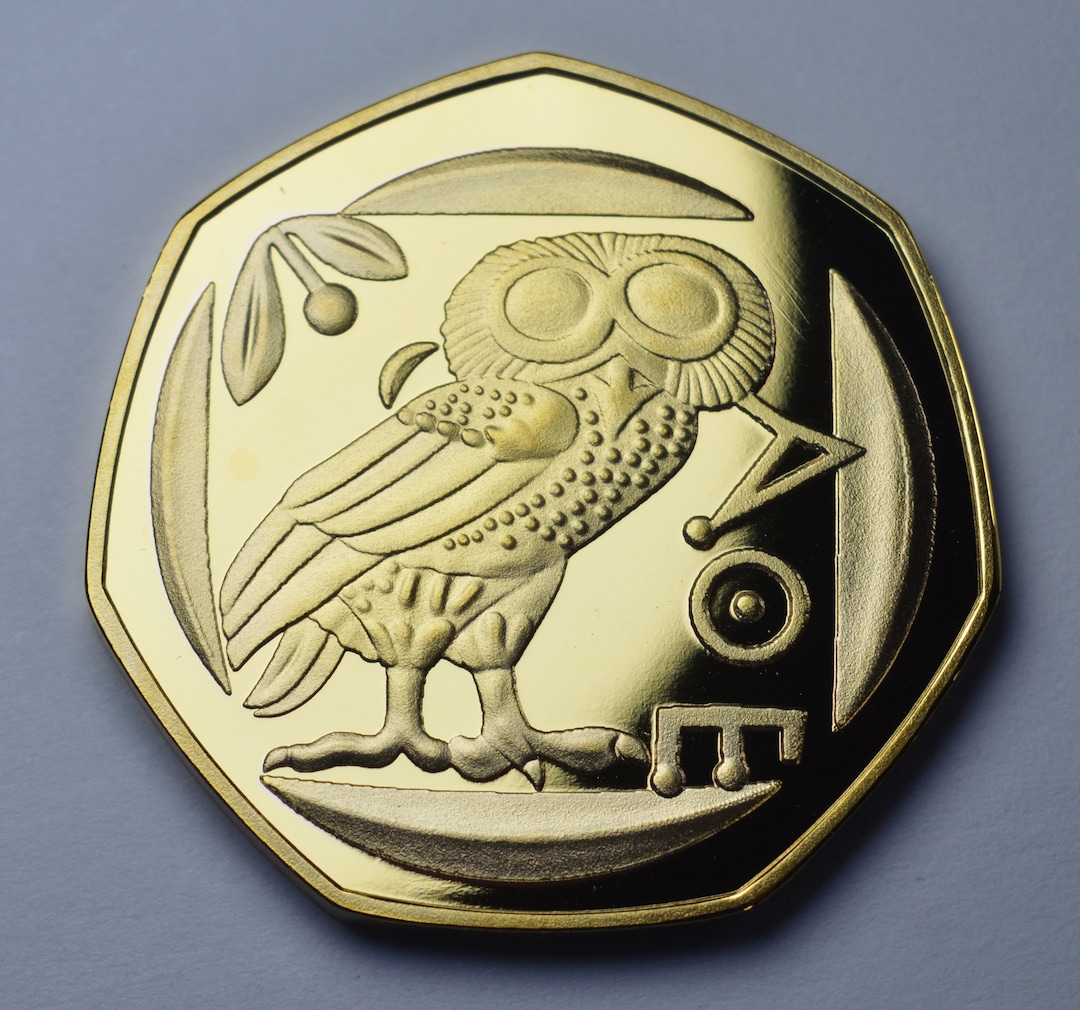Ancient Greek 'owl of Athena' 24ct Gold Commemorative. Athenian ...