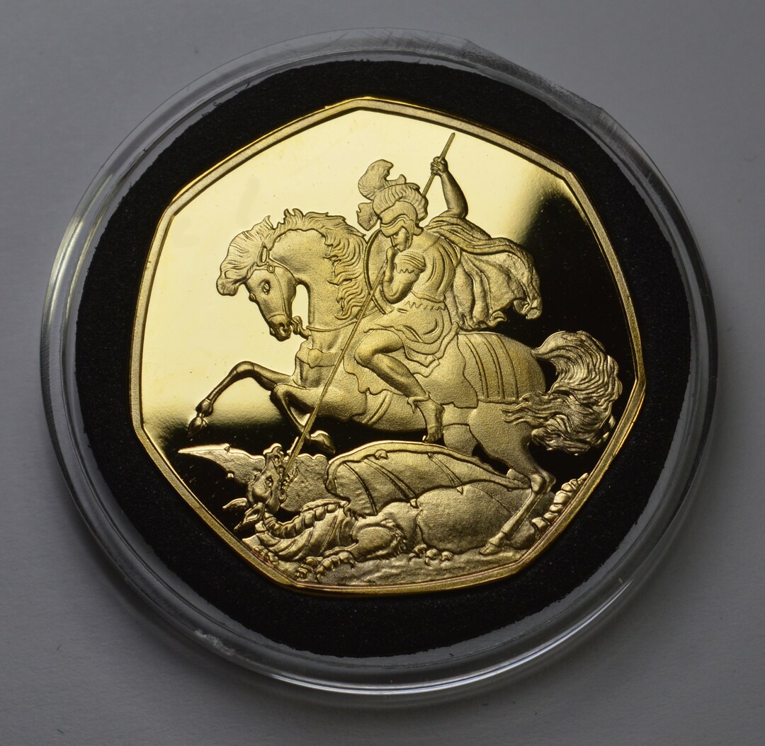 ST George and the Dragon 24ct Gold Commemorative in Capsule. Patron ...