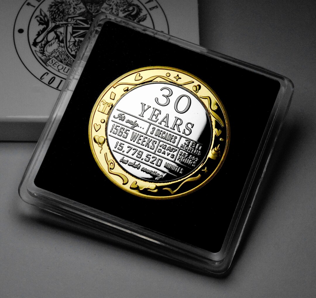 30th Birthday Dual Metal Silver & 24ct Gold Commemorative in Gift ...