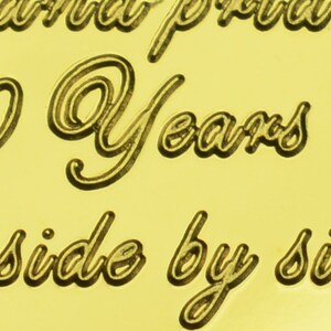 50th GOLDEN WEDDING ANNIVERSARY 24ct Gold Commemorative in Capsule ...