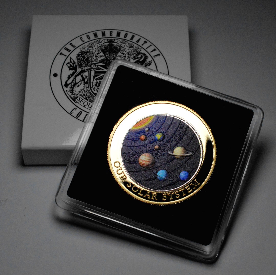 Our Solar System 'dual Metal' Silver and 24ct Gold Commemorative Coin ...