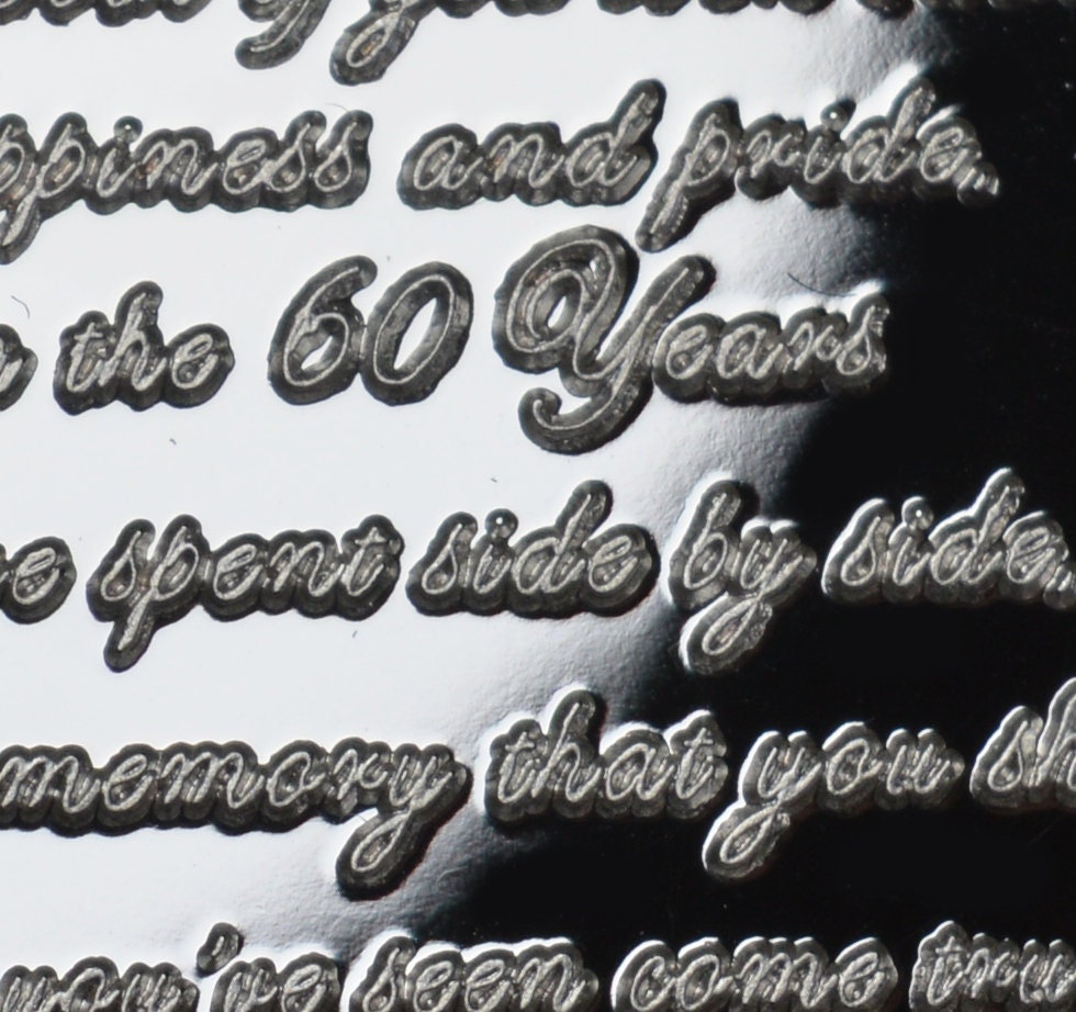 For You on Your 60th DIAMOND WEDDING ANNIVERSARY .999 Silver ...