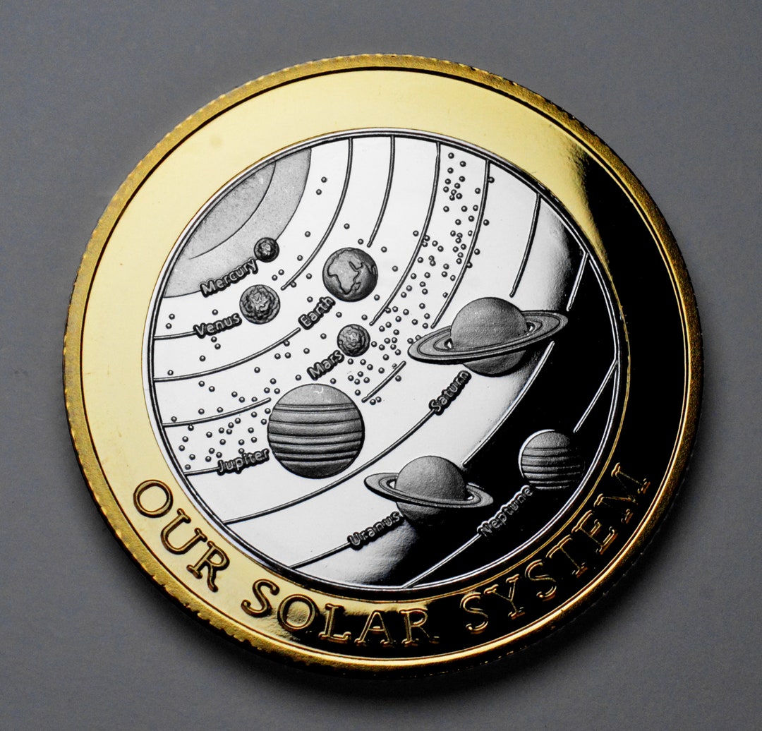 OUR SOLAR SYSTEM Dual Metal 24ct Gold .999 Silver Commemorative ...