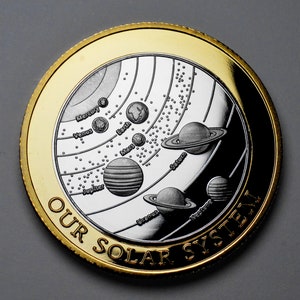 OUR SOLAR SYSTEM Dual Metal 24ct Gold .999 Silver Commemorative ...