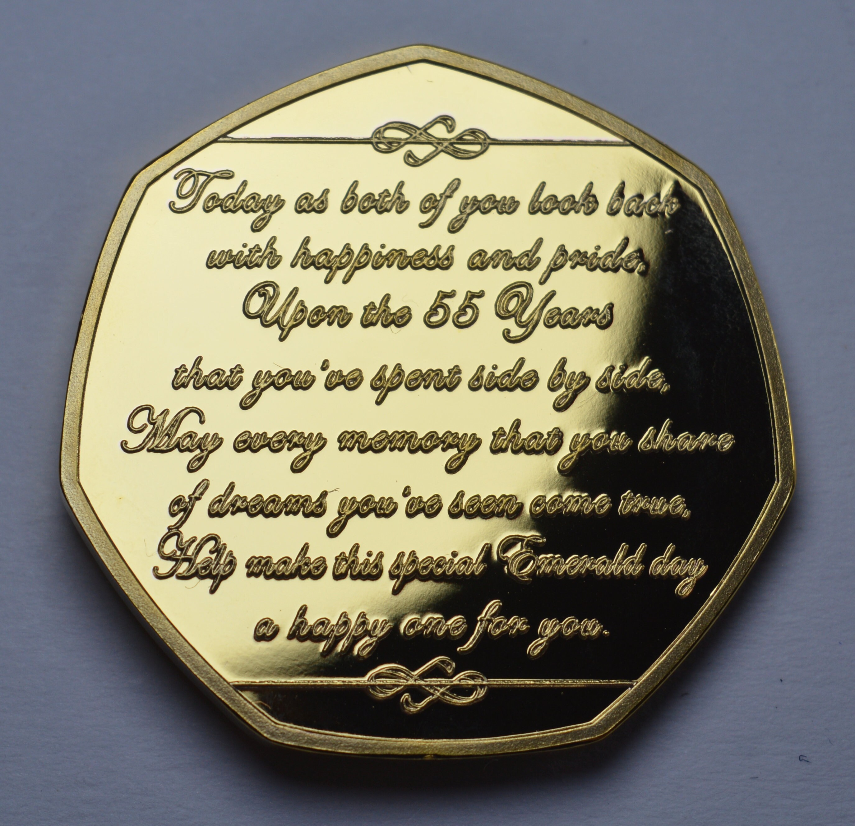 55th EMERALD WEDDING ANNIVERSARY 24ct Gold Commemorative With - Etsy
