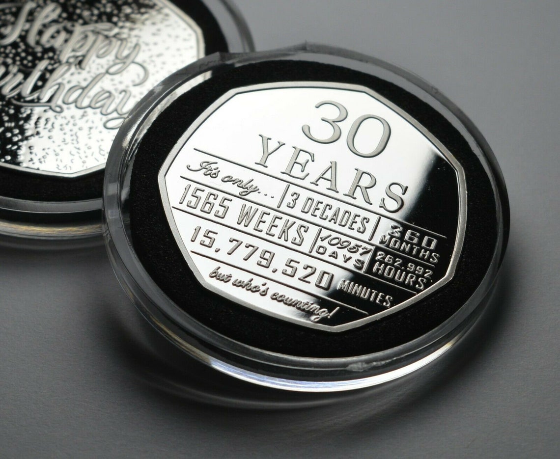 Brand New 30th Birthday Silver Commemorative in Capsule. - Etsy UK