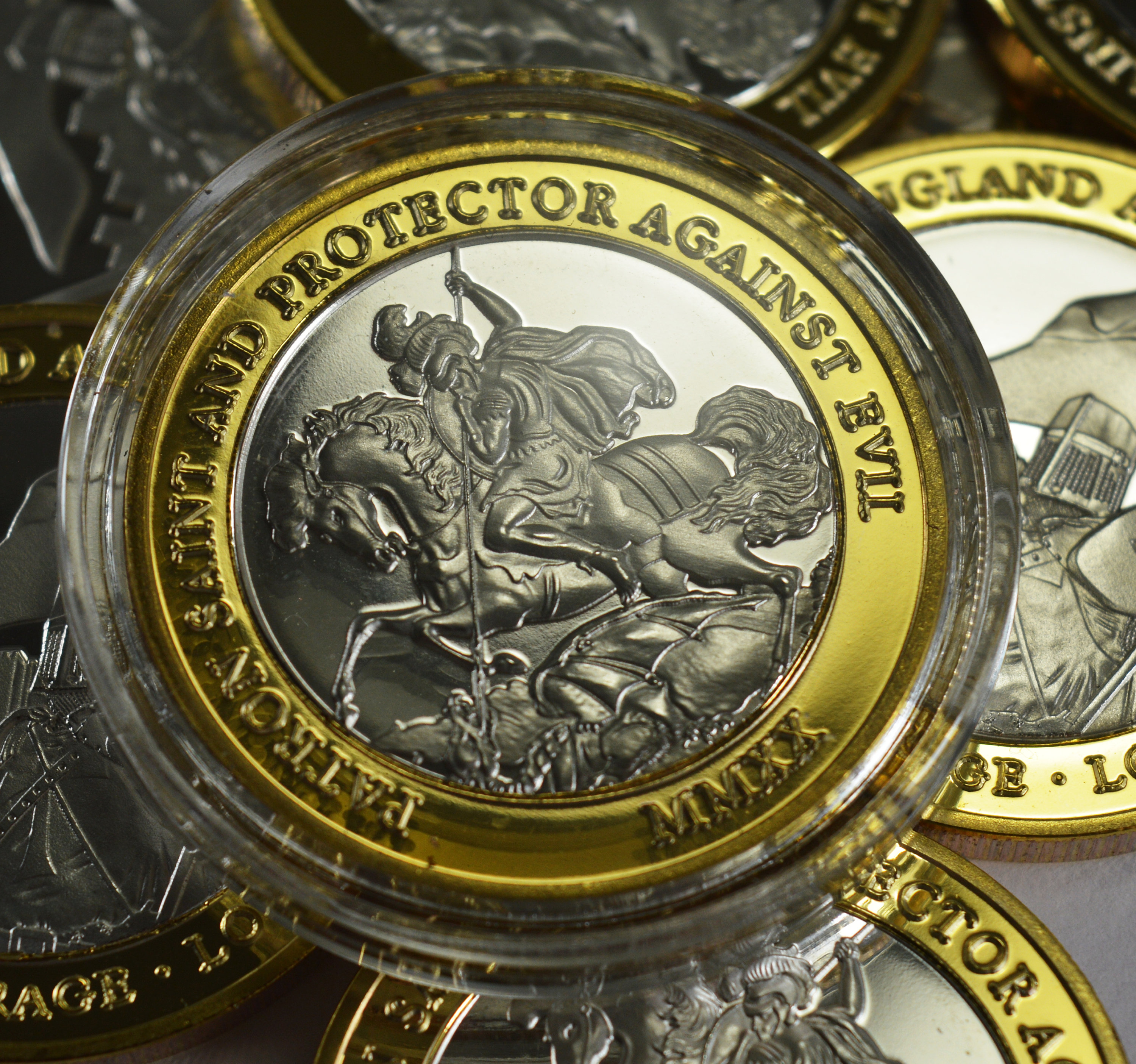 Dual Metal ST. George and the Dragon Silver and 24ct Gold Commemorative ...