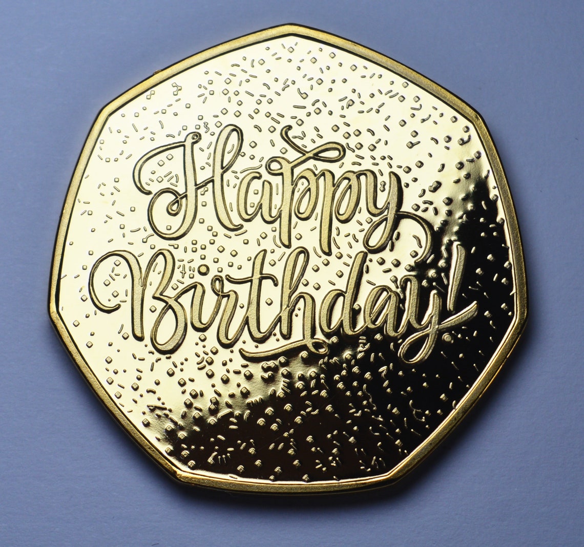 50th Birthday 24ct Gold Commemorative. Gift/present Congratulations ...