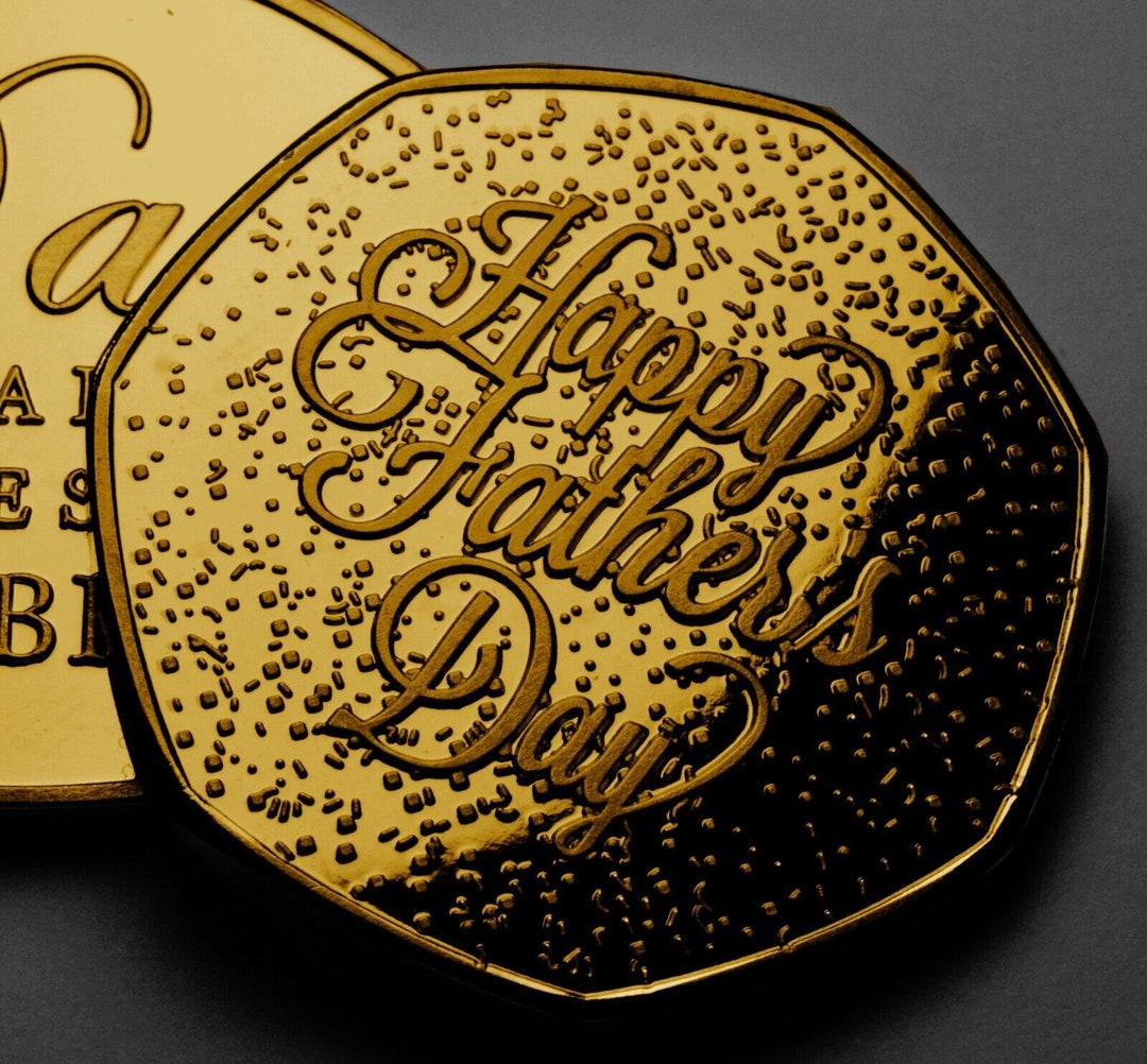 HAPPY FATHER'S DAY 24ct Gold Commemorative Coin. 'coin a Phrase'. Gift ...