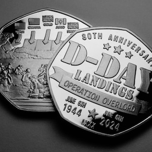 D-DAY LANDINGS 80th Anniversary Silver Commemorative Coin. 1944-2024 ...