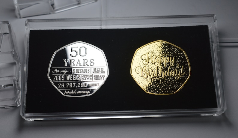 Pair of 50th Birthday Silver & 24ct Gold Commemoratives in 50p | Etsy