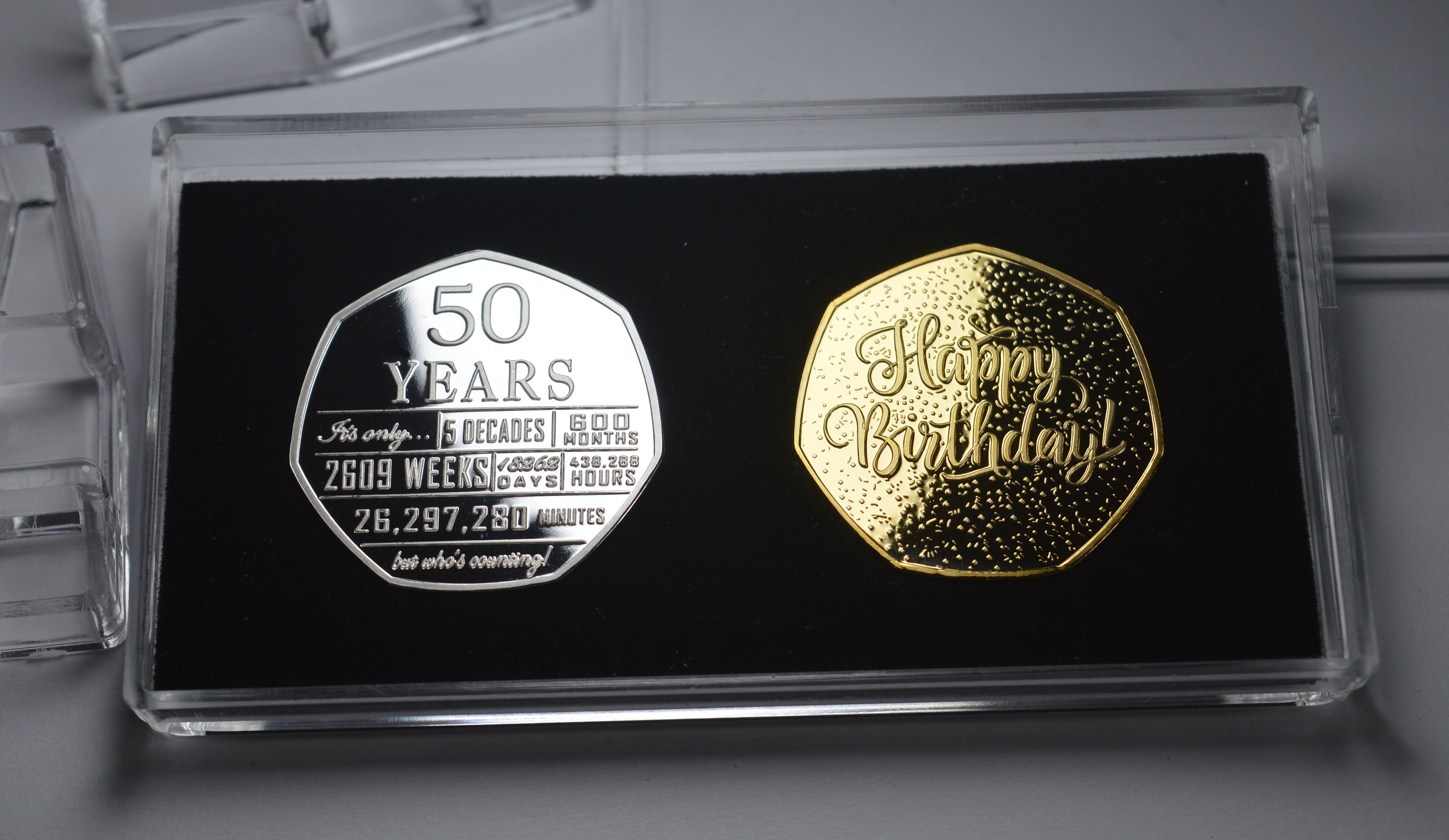 Pair of 50th Birthday Silver & 24ct Gold Commemoratives in 50p - Etsy ...