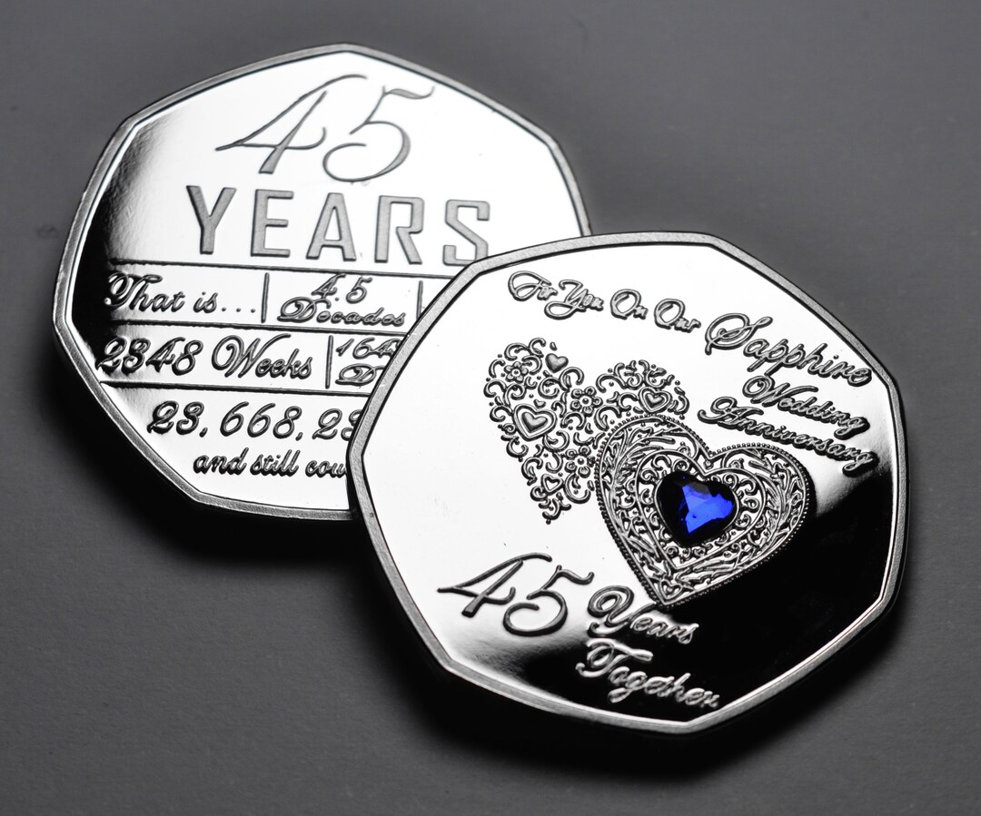 For You on Our 45th SAPPHIRE WEDDING ANNIVERSARY Commemorative. Inlaid ...