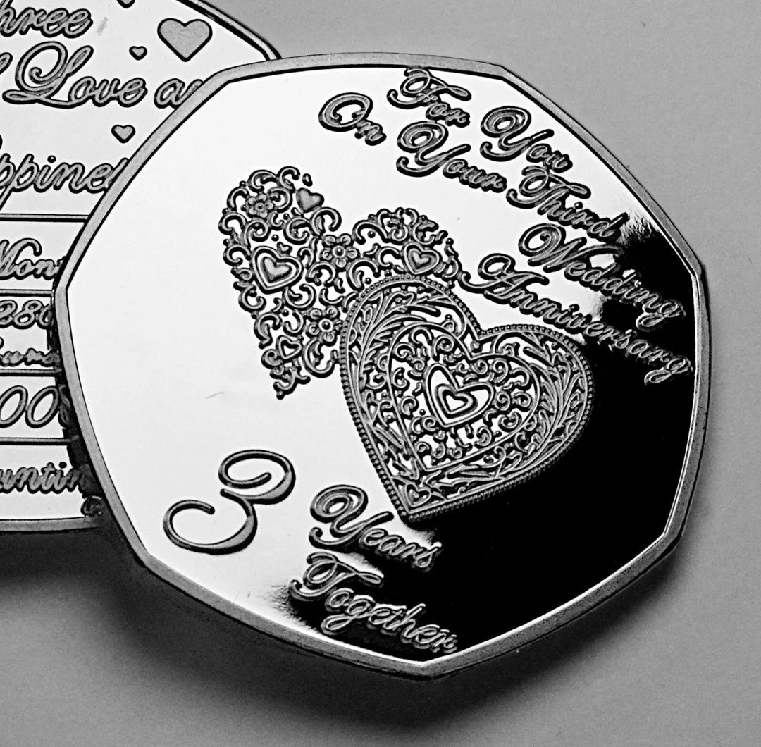 For You on YOUR 3rd WEDDING ANNIVERSARY Silver Commemorative. Gift ...