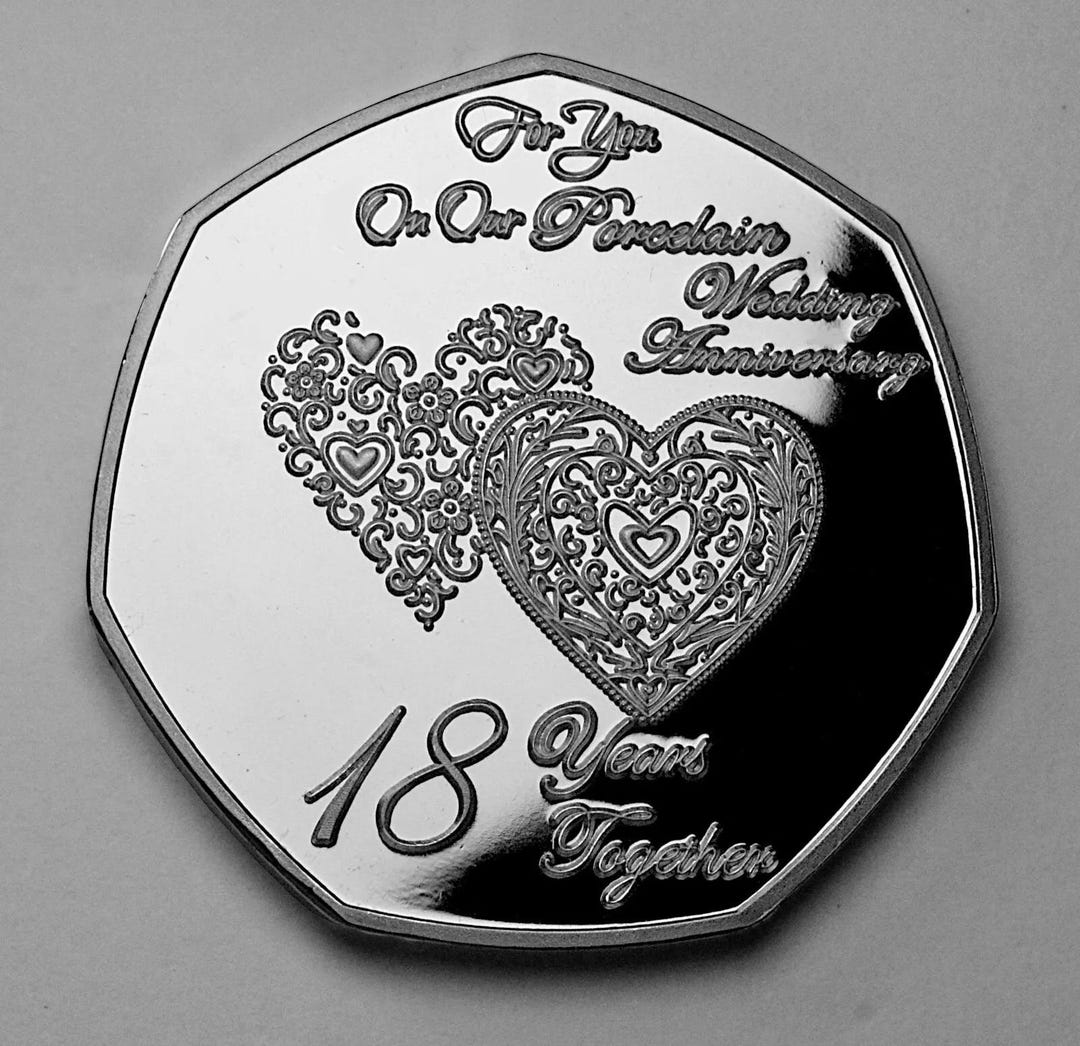 For You on OUR 18th PORCELAIN Wedding Anniversary Silver Commemorative ...