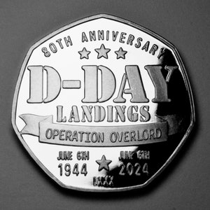 D-DAY LANDINGS 80th Anniversary Silver Commemorative Coin. 1944-2024 ...