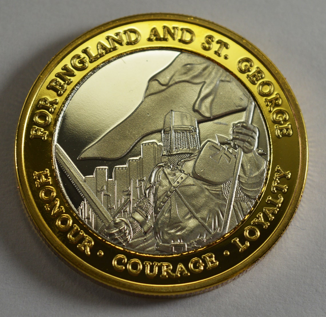 St George and the Dragon 'dual Metal' Silver and 24ct Gold ...