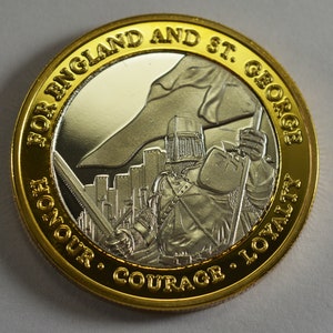 St George and the Dragon 'dual Metal' Silver and 24ct Gold ...