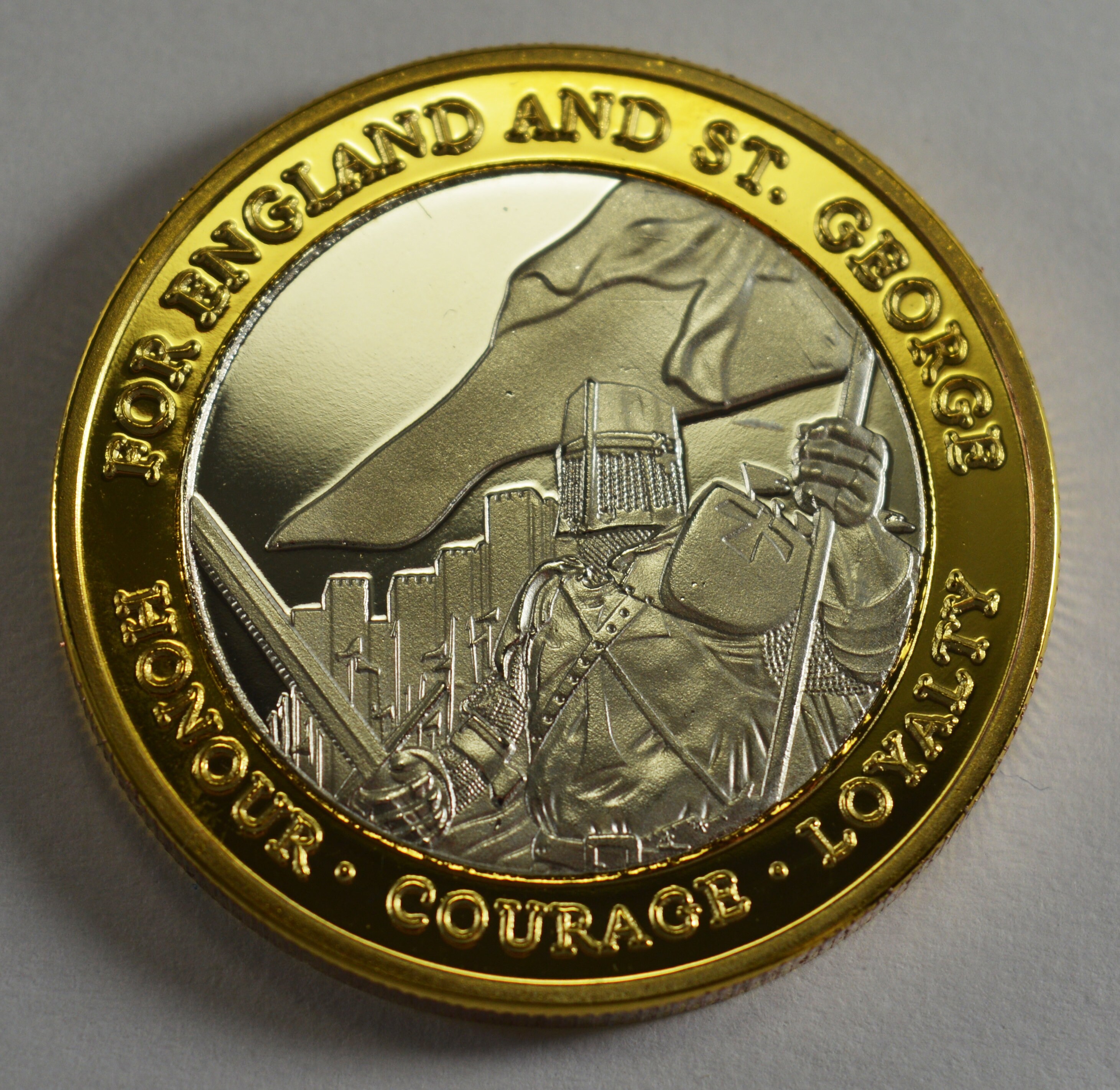 Dual Metal ST. George and the Dragon Silver and 24ct Gold | Etsy