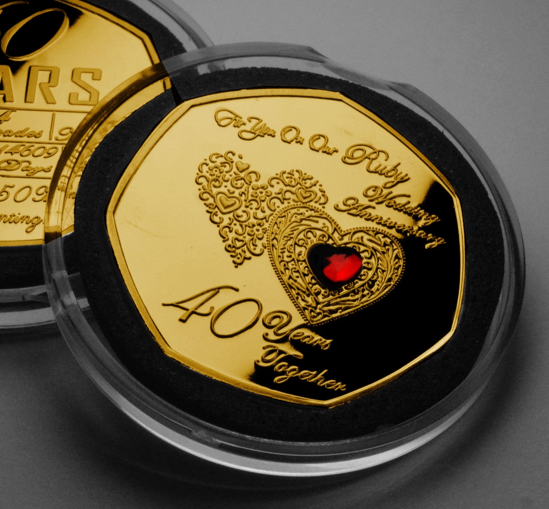 For You on Our 40th RUBY WEDDING ANNIVERSARY 24ct Gold Commemorative in ...
