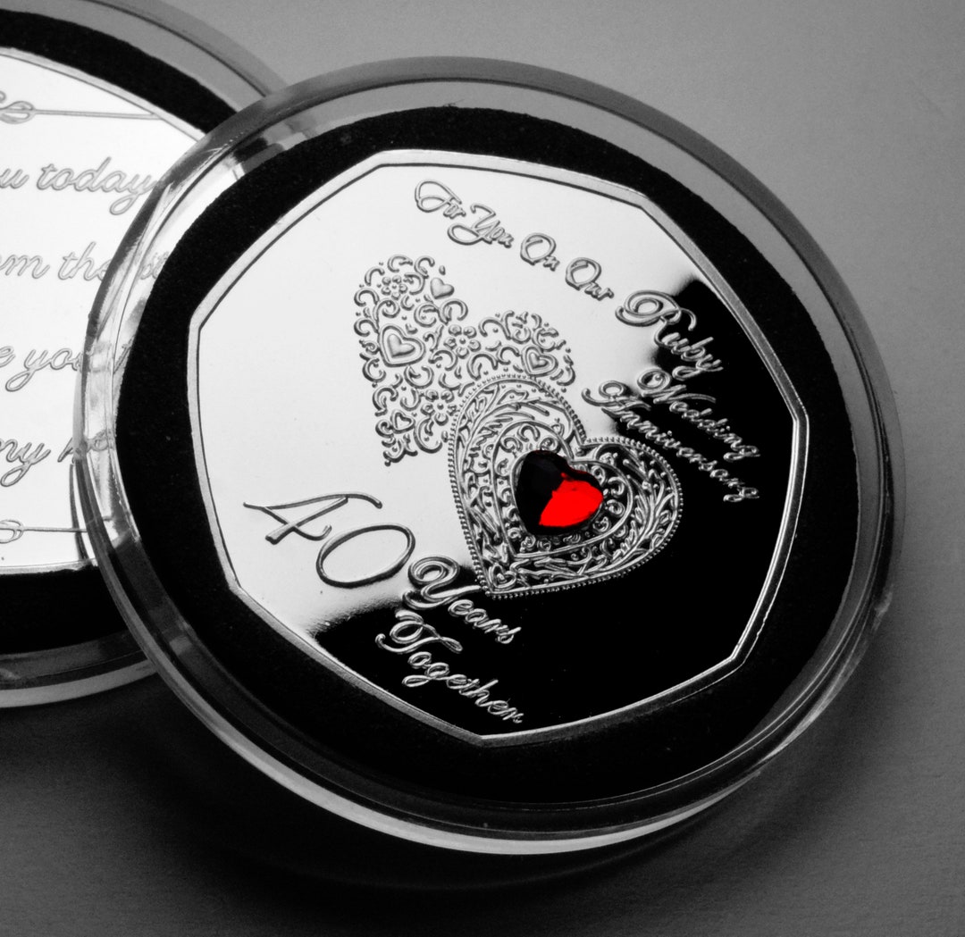 For You on Our 40th RUBY WEDDING ANNIVERSARY Silver Commemorative ...
