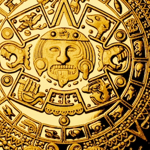 Aztec Calendar 24ct Gold Commemorative in Capsule. Mayan/maya/mexico ...