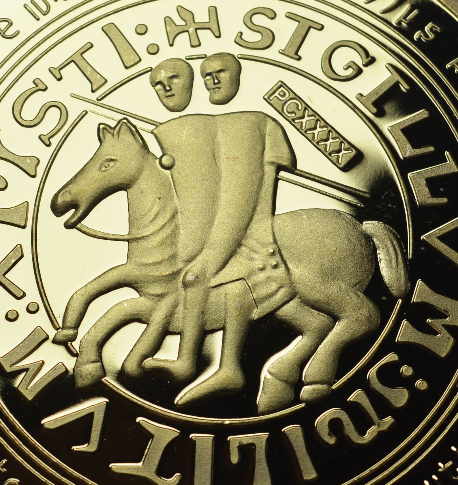 Large Masonic Knights Templar 24ct Gold Coin With Blue Enamel. | Etsy